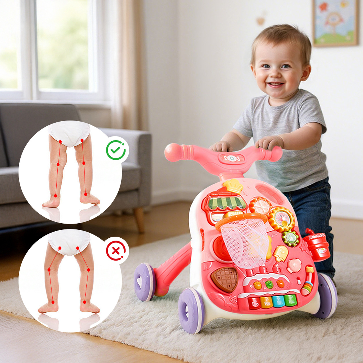 Kidkid 2 in 1 Baby Walker Activity Table