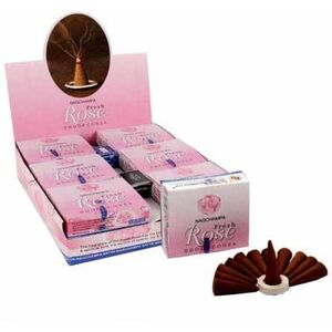 Fresh Rose Nag Champa Dhoop Cones - 20 Min Aroma