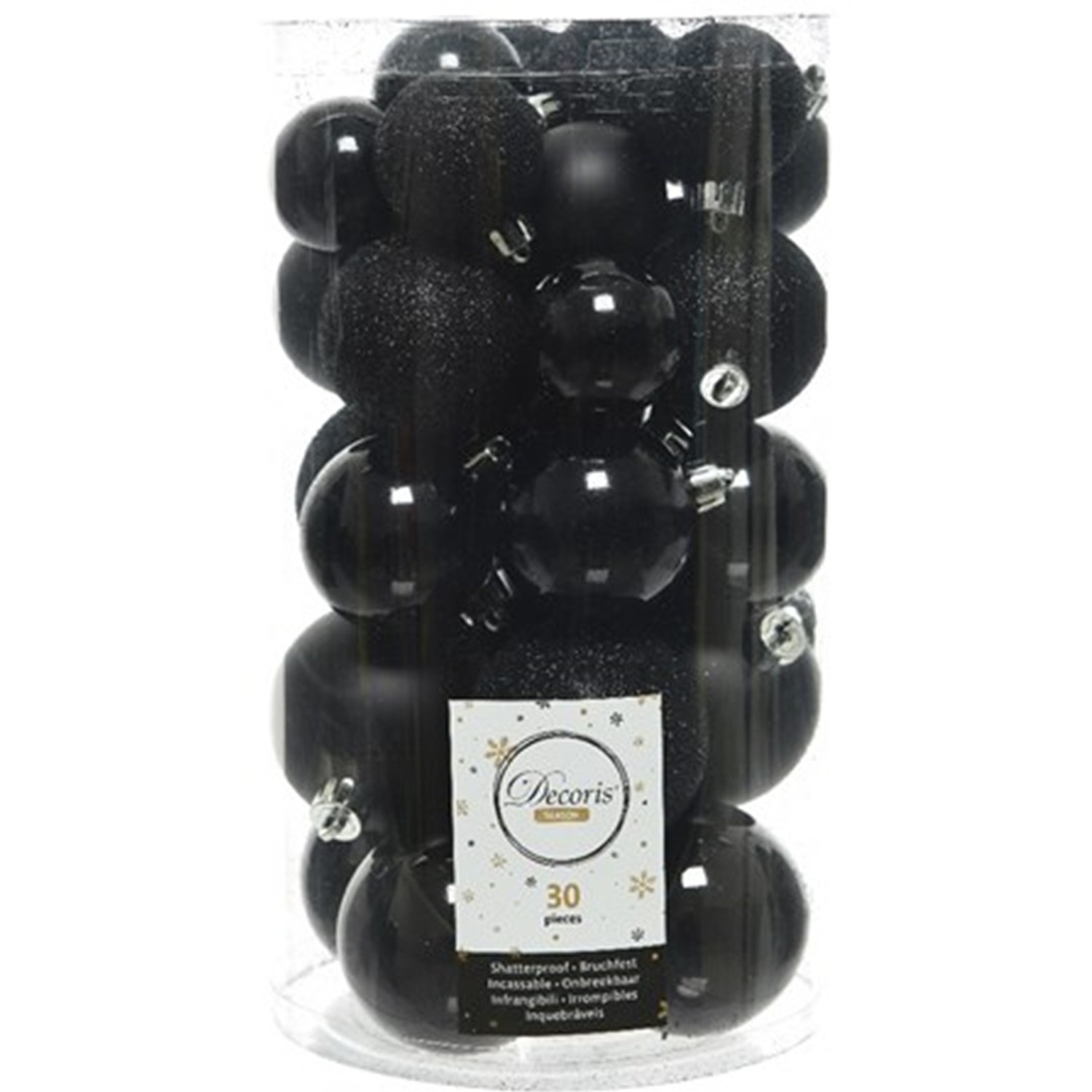 30 Black Christmas Tree Baubles