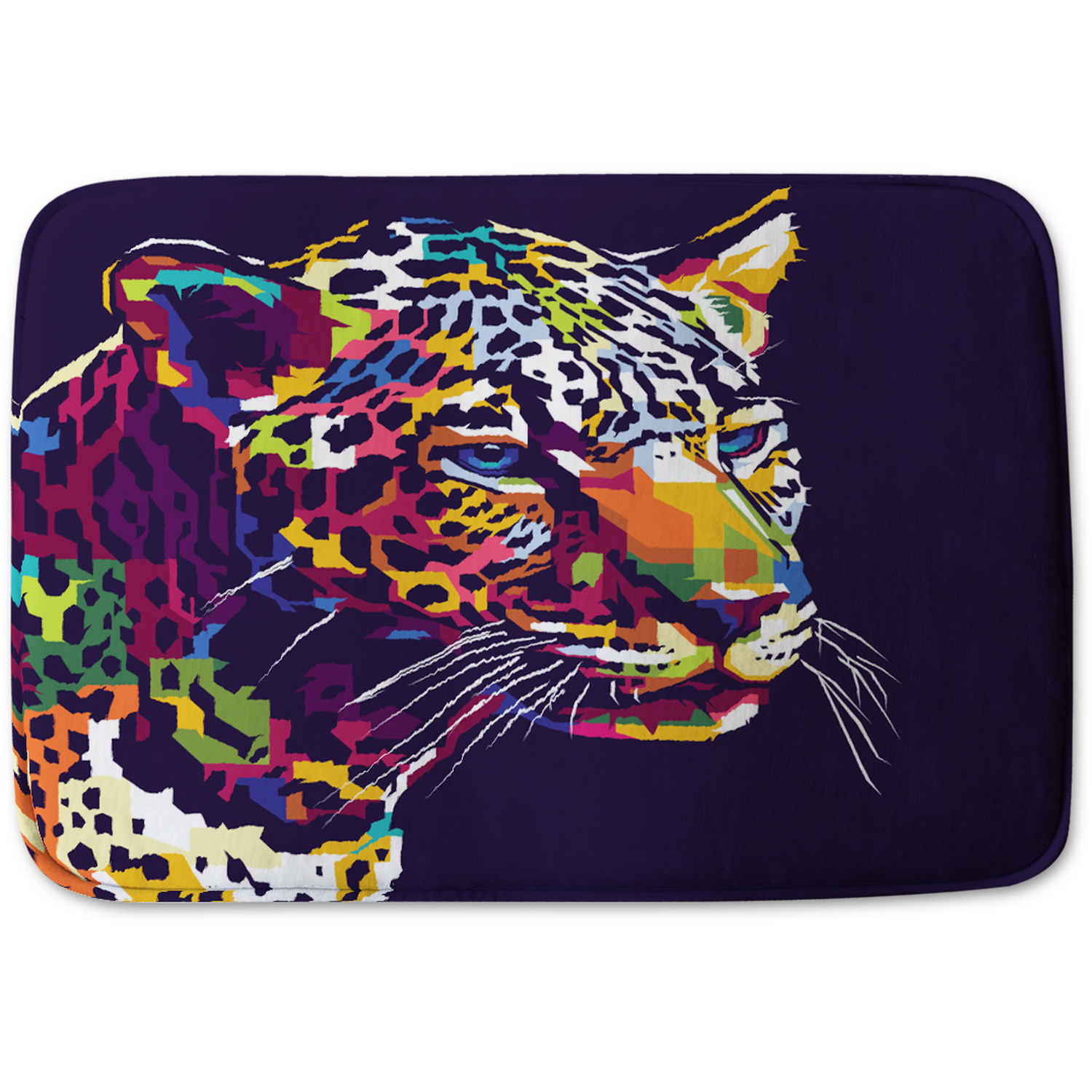 leopard face with pop art style Designer Bathmat