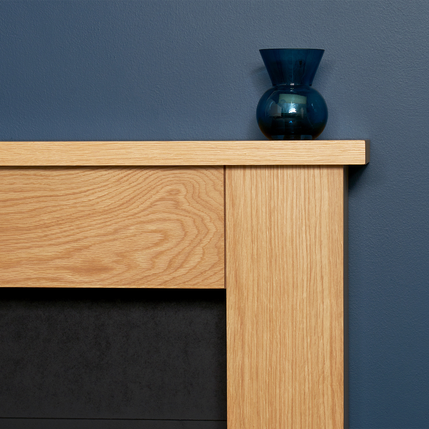 Adam Chester in Oak Black with Hudson Electric Stove in Black
