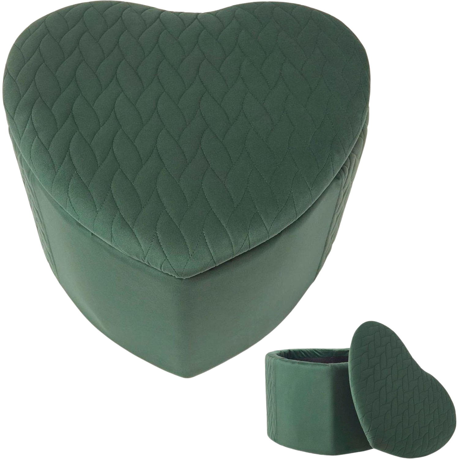 Arundel Heart-Shaped Velvet Footstool with Storage