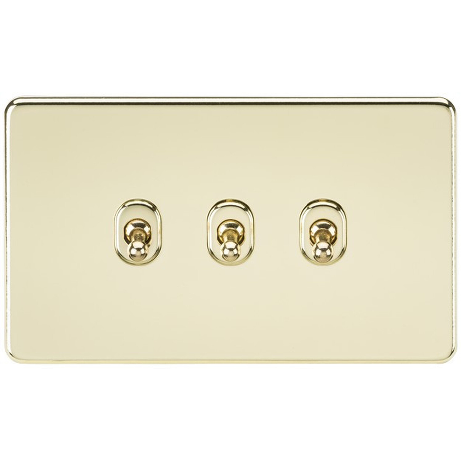 Knightsbridge Screwless 10AX 3G 2-Way Toggle Switch - Polished Brass ...