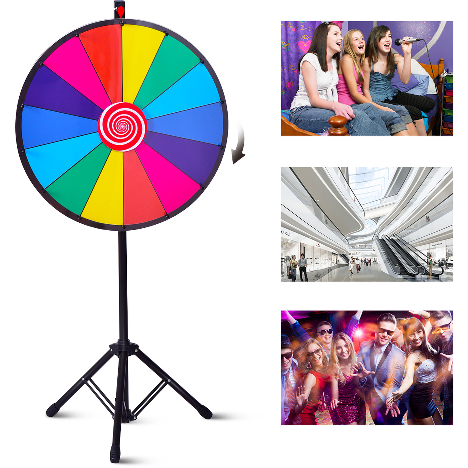 Costway 24 Inches Table Prize Wheel-Colorful
