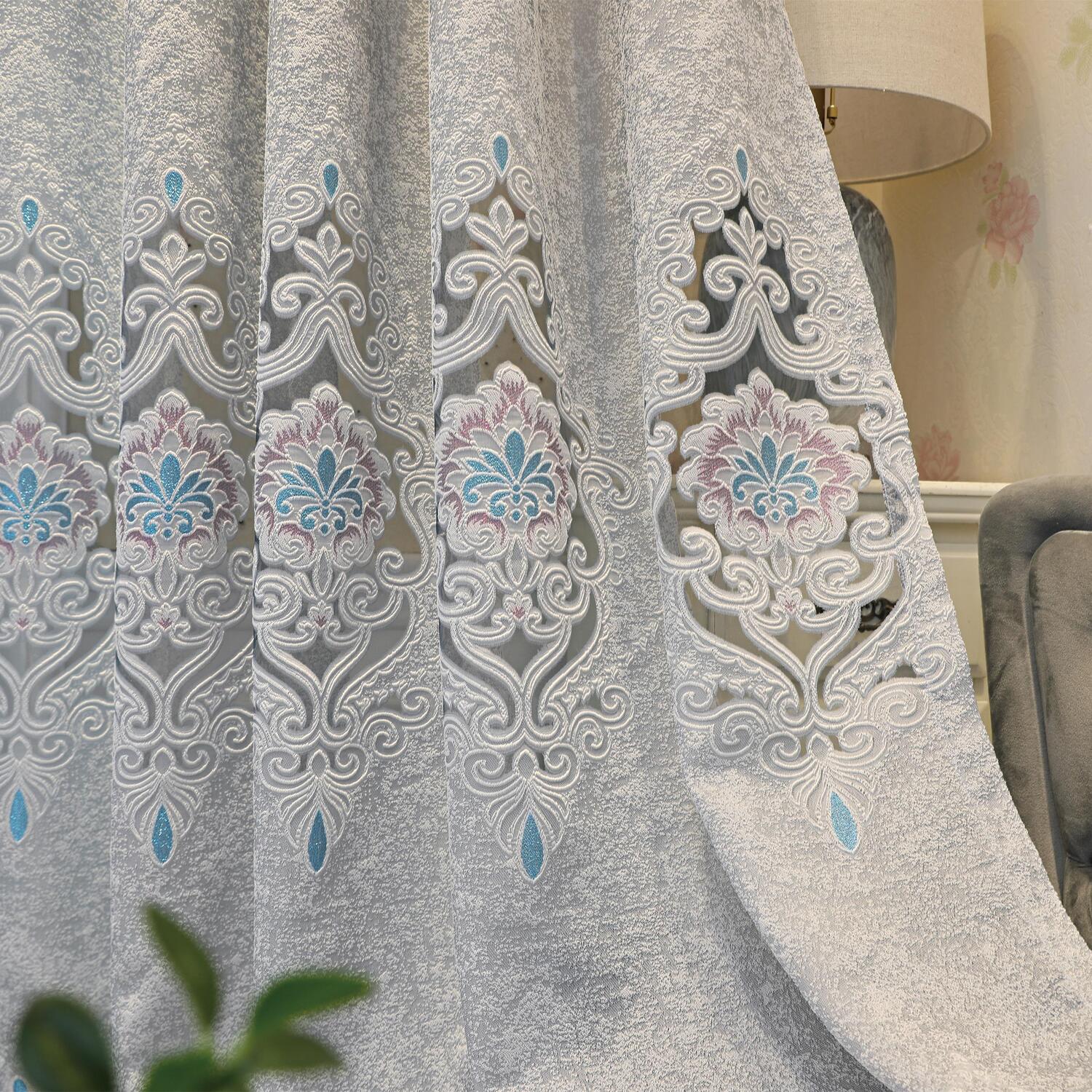 Elegant Embossed Voile Curtain