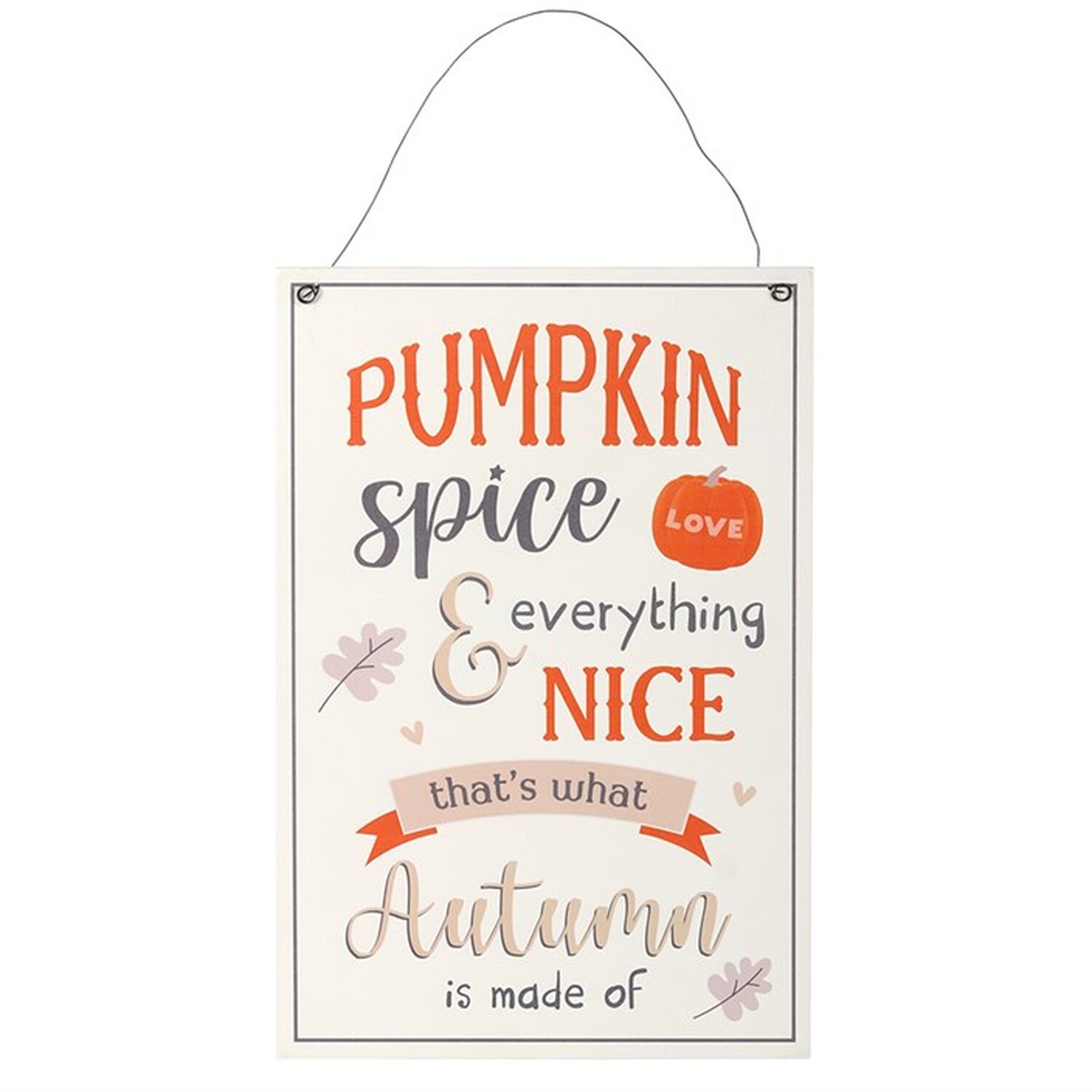 30Cm Pumpkin Spice Hanging Sign