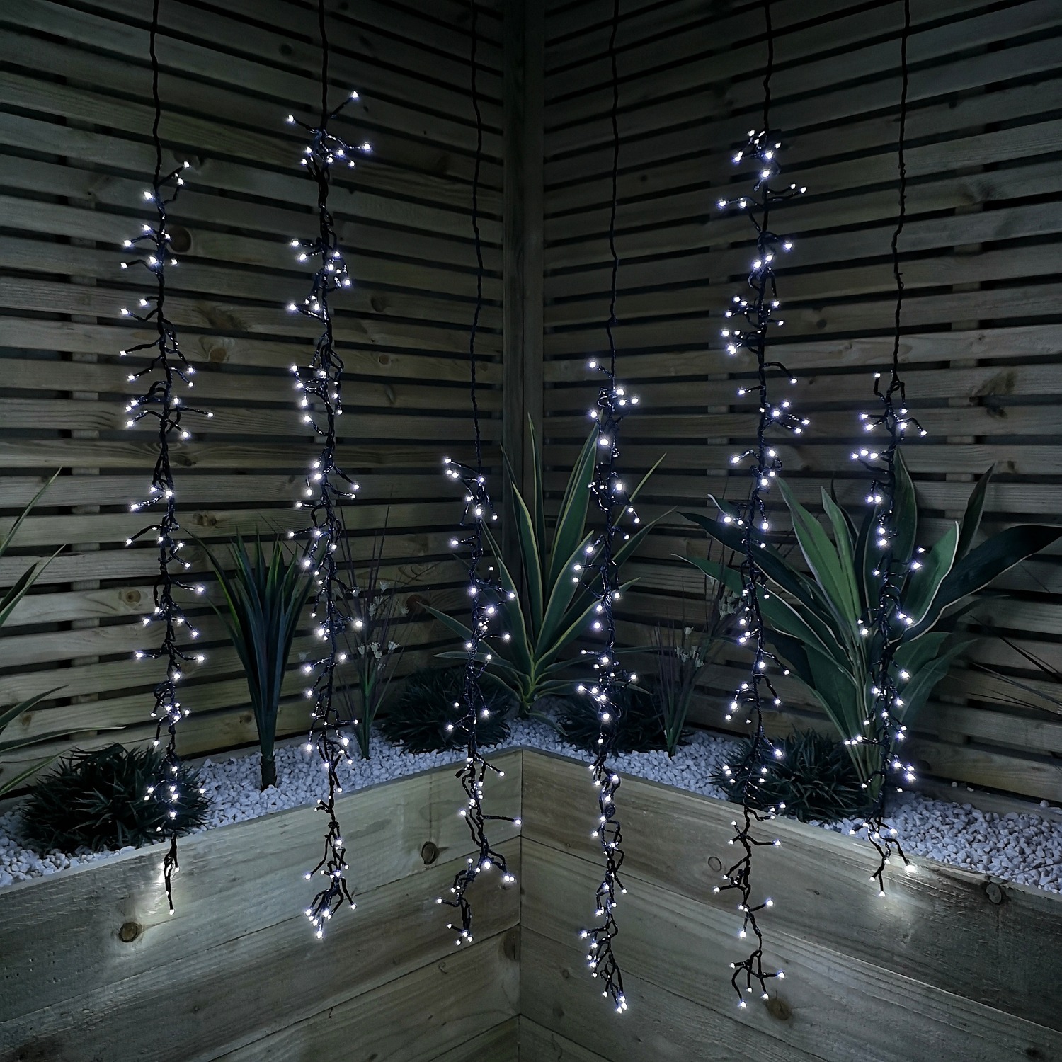 Set of Drop Tree Multi Action Christmas Cluster Brights with LEDs