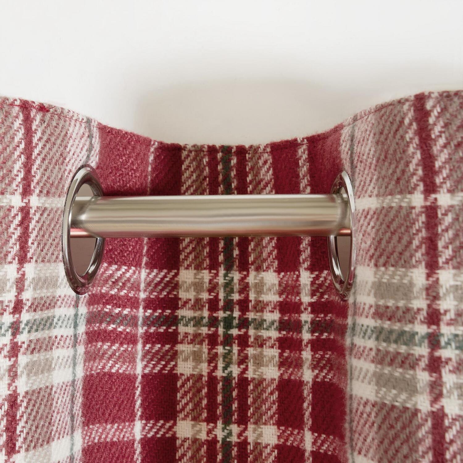 Pair Of Dorest Woven Check Thermal Blackout Eyelet Curtains