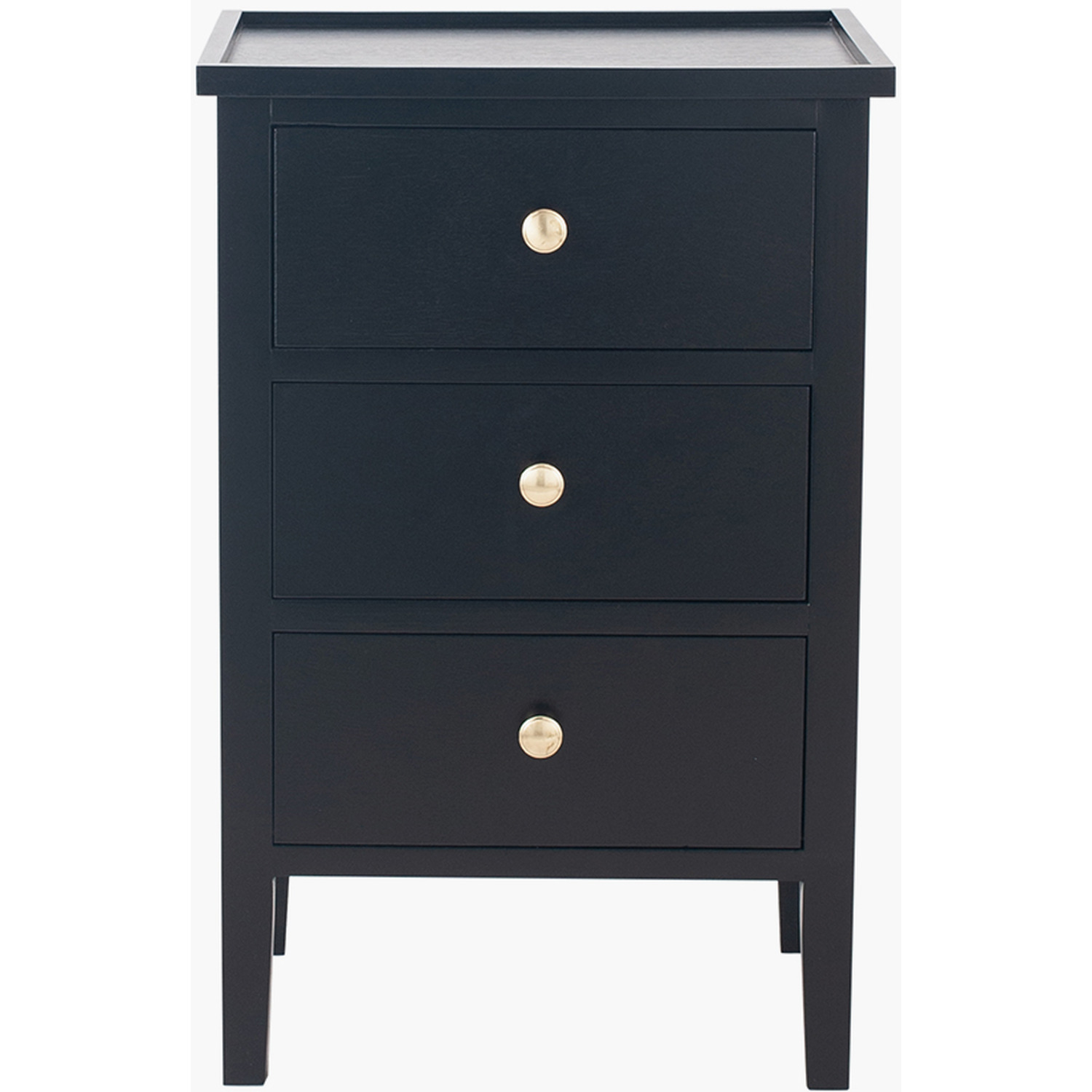 Wood 3 Drawer Bedside Unit