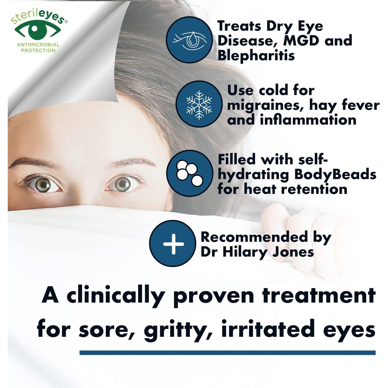 Premium Hot Cold Eye Compress with Biodegradable Eyelid Wipes