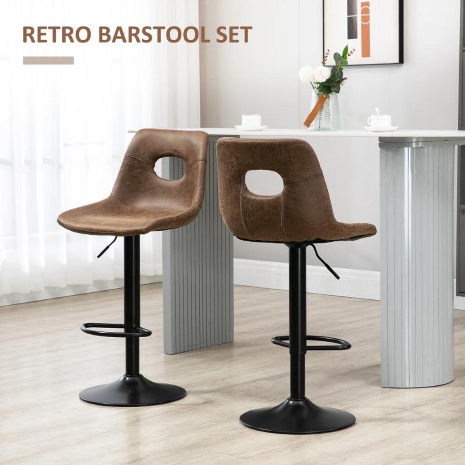 Set of 2 Adjustable Breakfast Dining Stools