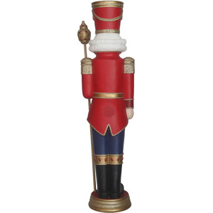 6ft Traditional Christmas Nutcracker Soldier Matt Red with LED Lights