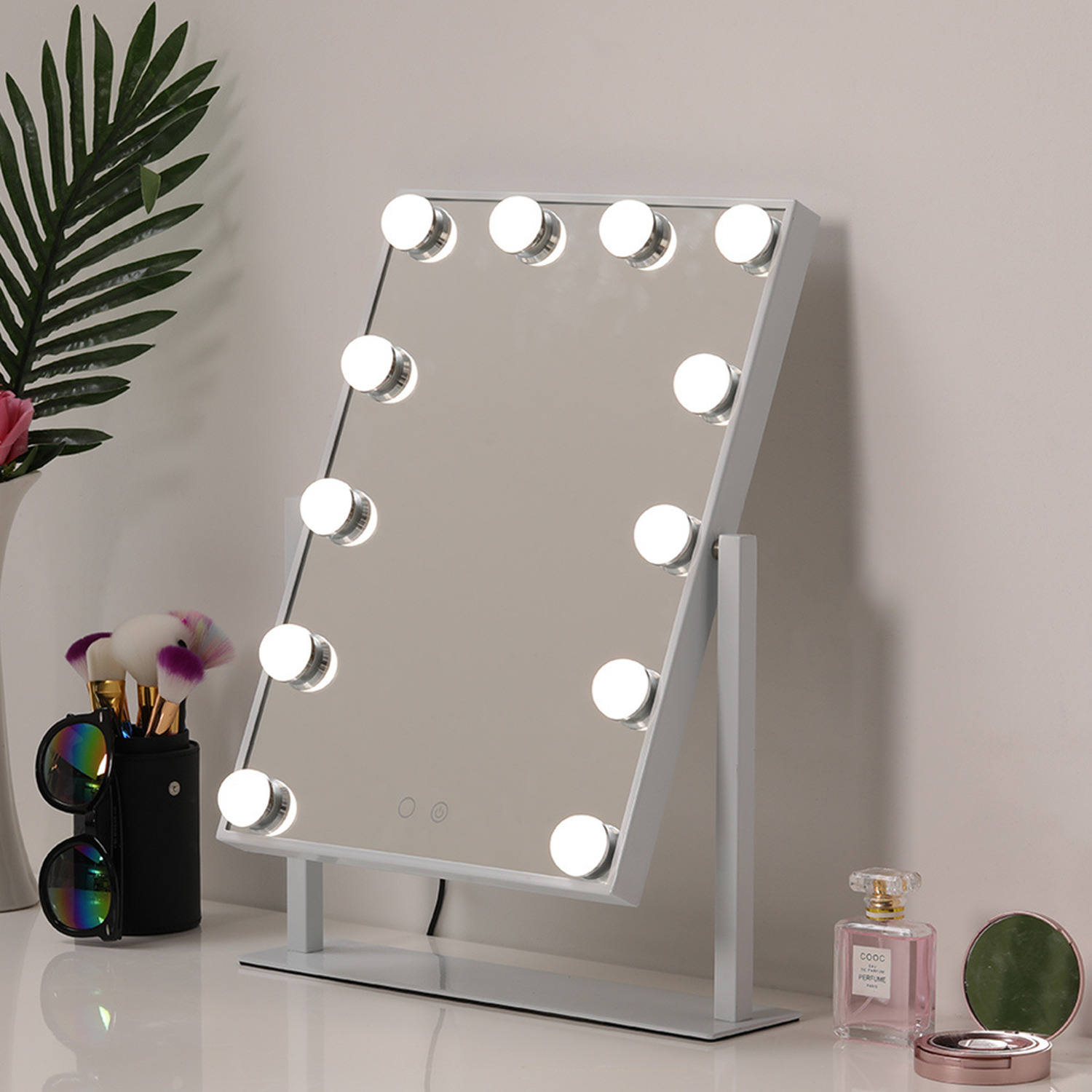 Rectangular Adjustable LED Lighted Makeup Mirror