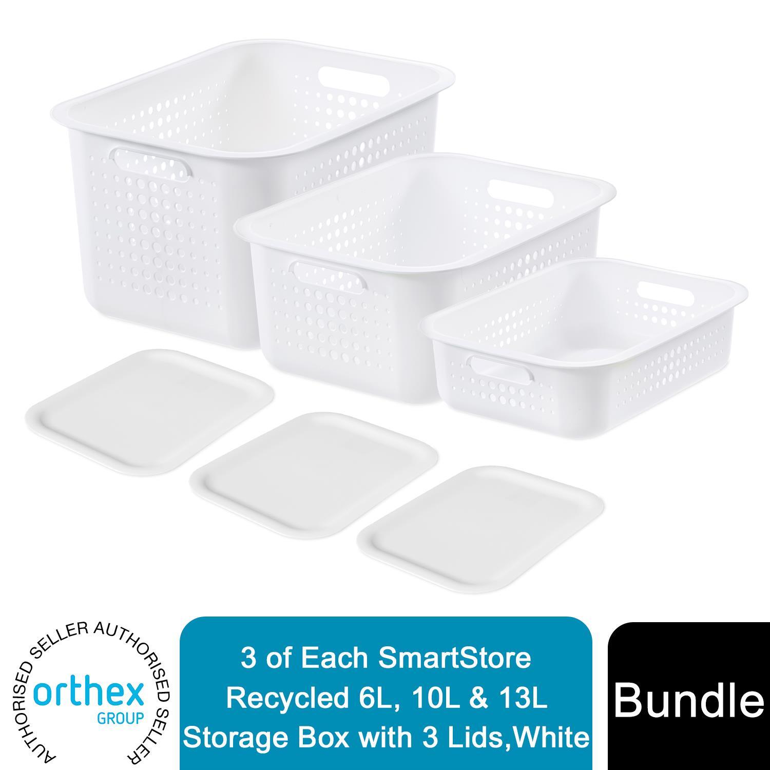 1 of Each SmartStore Recycled 6L, 10L and 13L Storage Box with 3 Lids ...