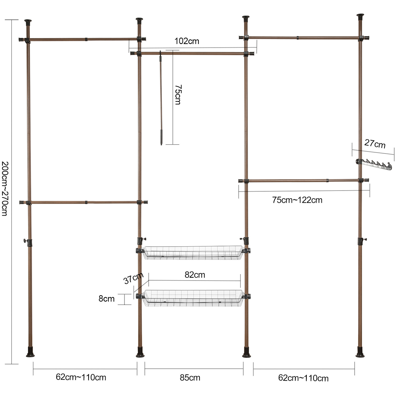 Adjustable Wardrobe Organizer
