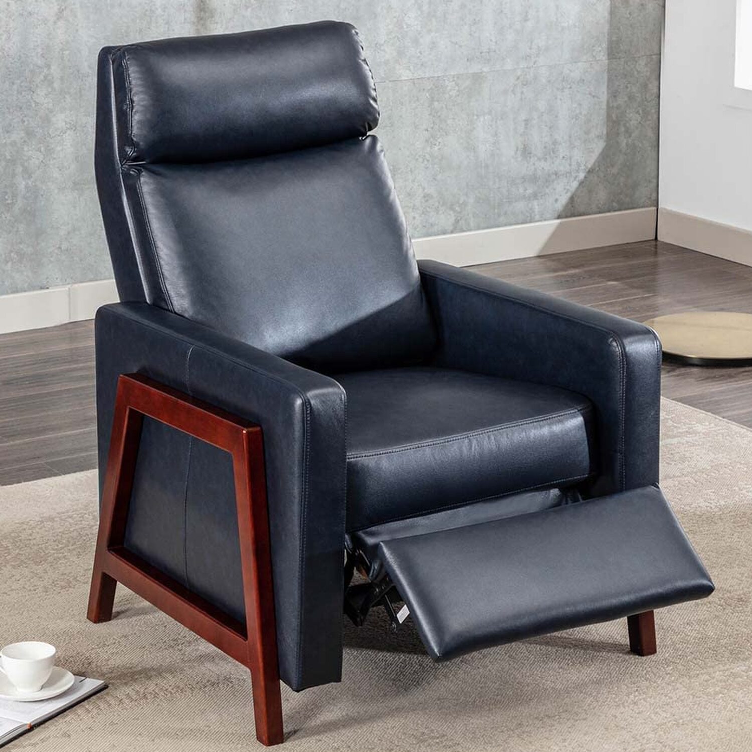 Riley Push Back Air Leather Modern Recliner Chair