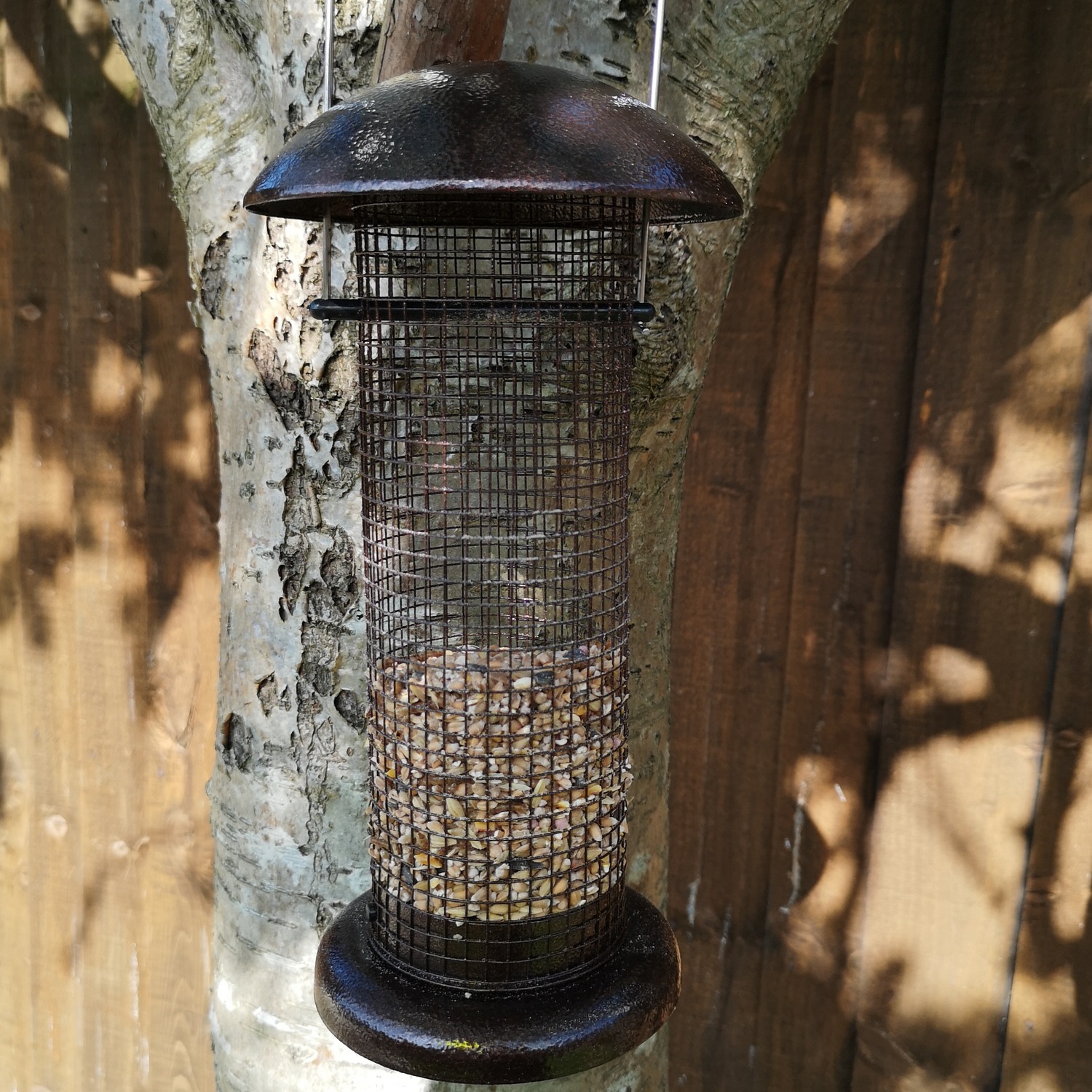 Giant Heavy Duty Flick Top Wild Bird Hanging Copper Effect Metal Peanut ...