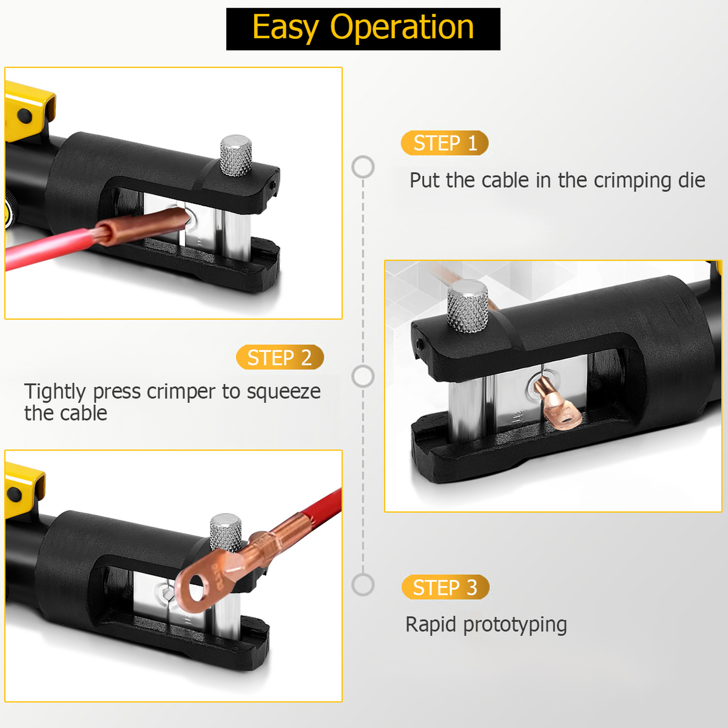 Costway Professional Hydraulic Crimping Tool Set-Yellow
