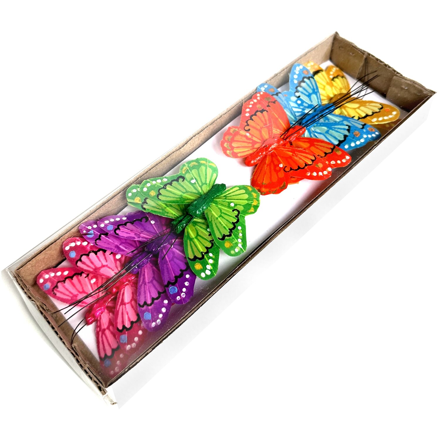 Colourful Butterfly Decorations on Wire Stems