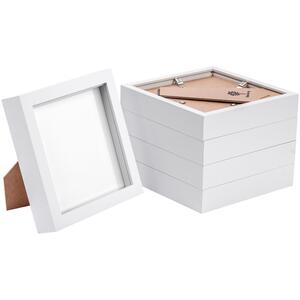 Nicola Spring 3D Box Photo Frames - 6" x 6" - White
