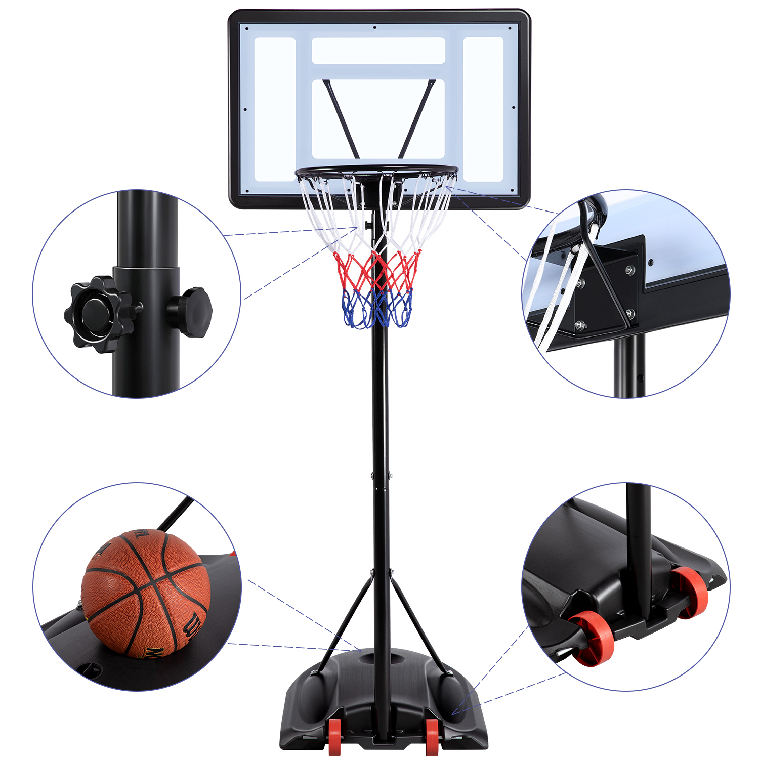 Portable Adjustable Basketball Hoops Indoor Outdoor