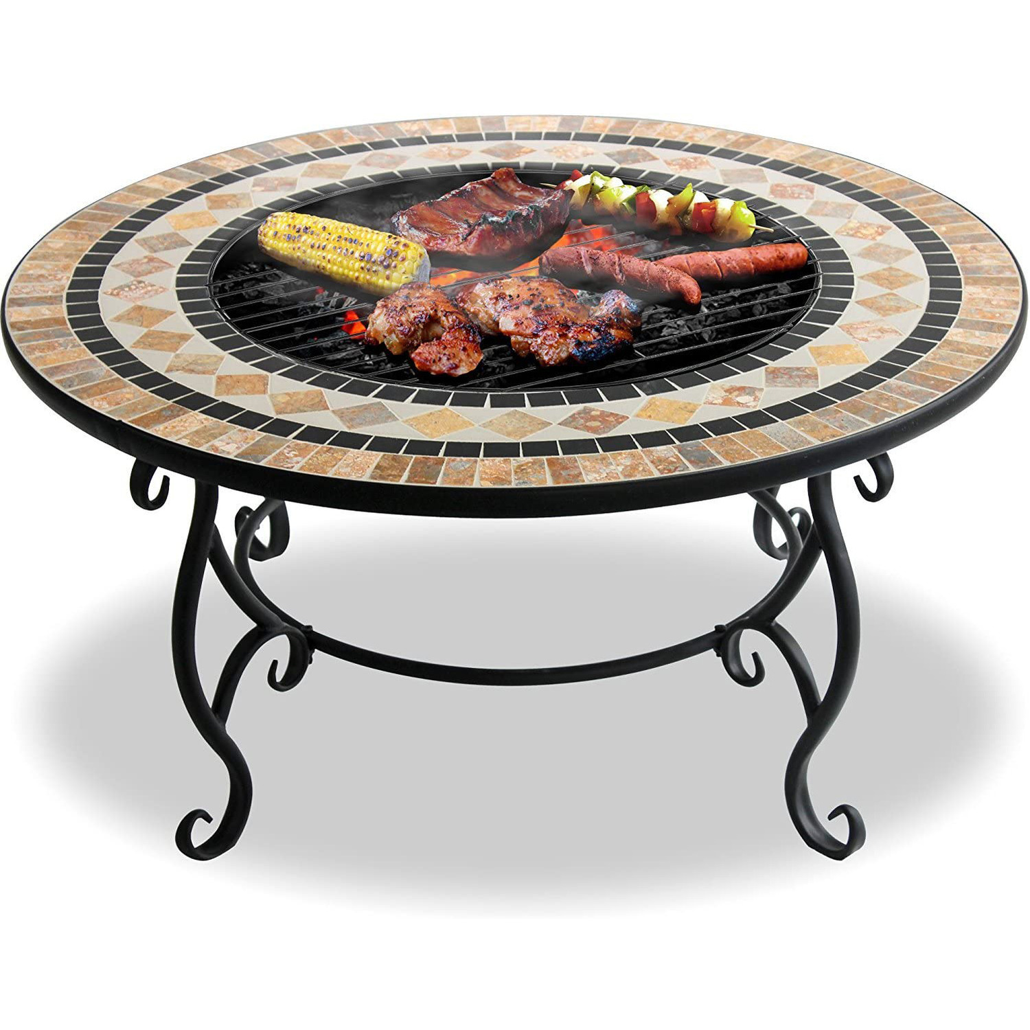 BELUGA Marble Finish Fire Pit Table BBQ Ice Bucket