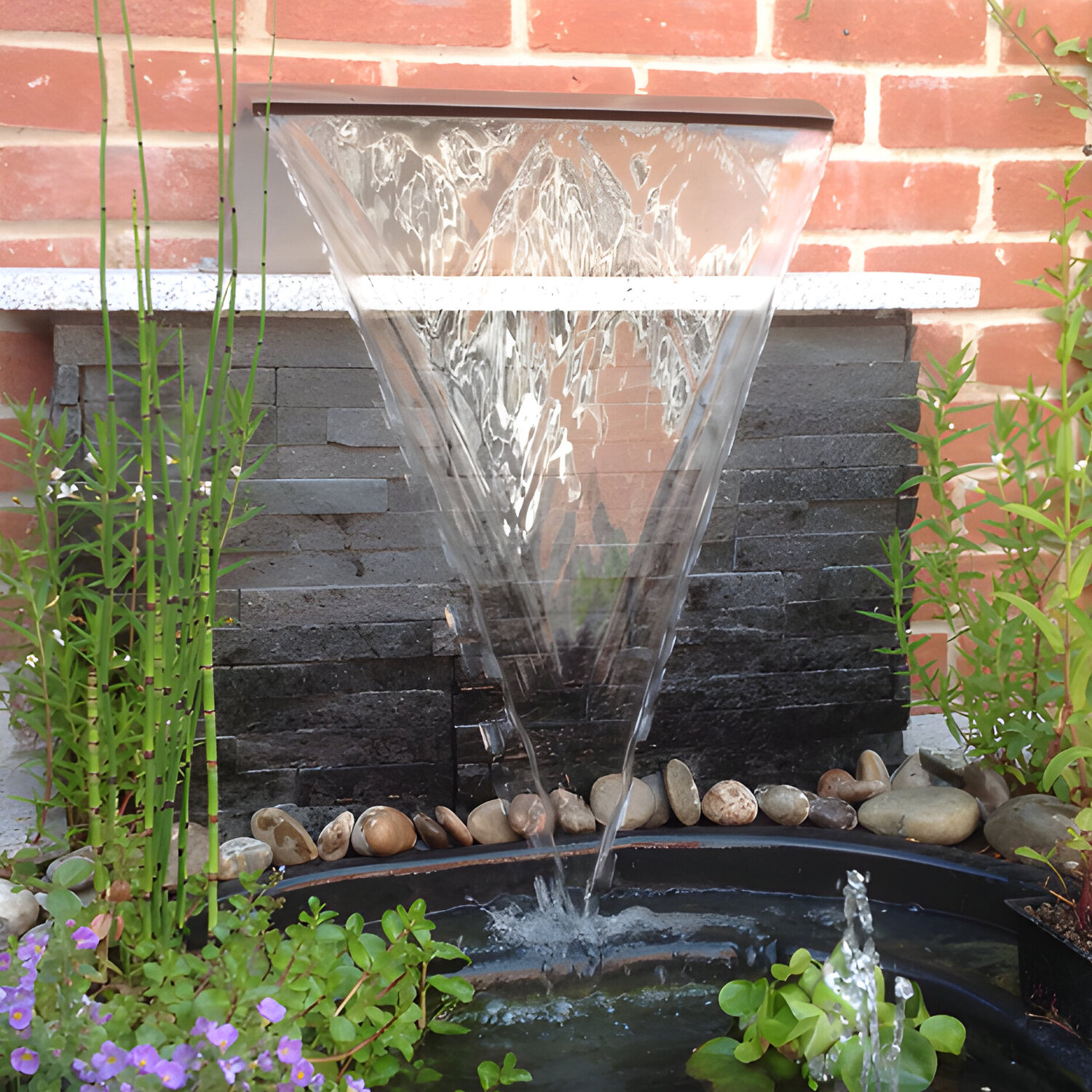 Primrose Wide Arc Stainless Steel Waterfall Blade Cascade Feature