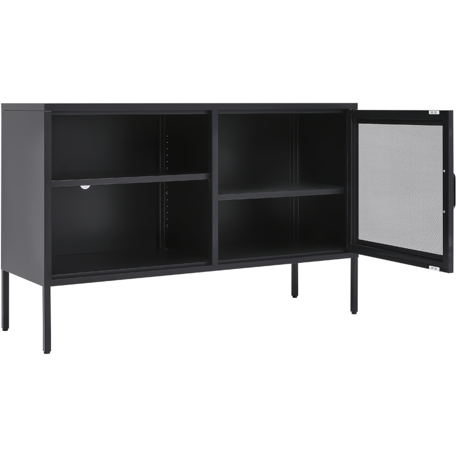 Display Cabinet with Adjustable Height Shelves and Tall Stand