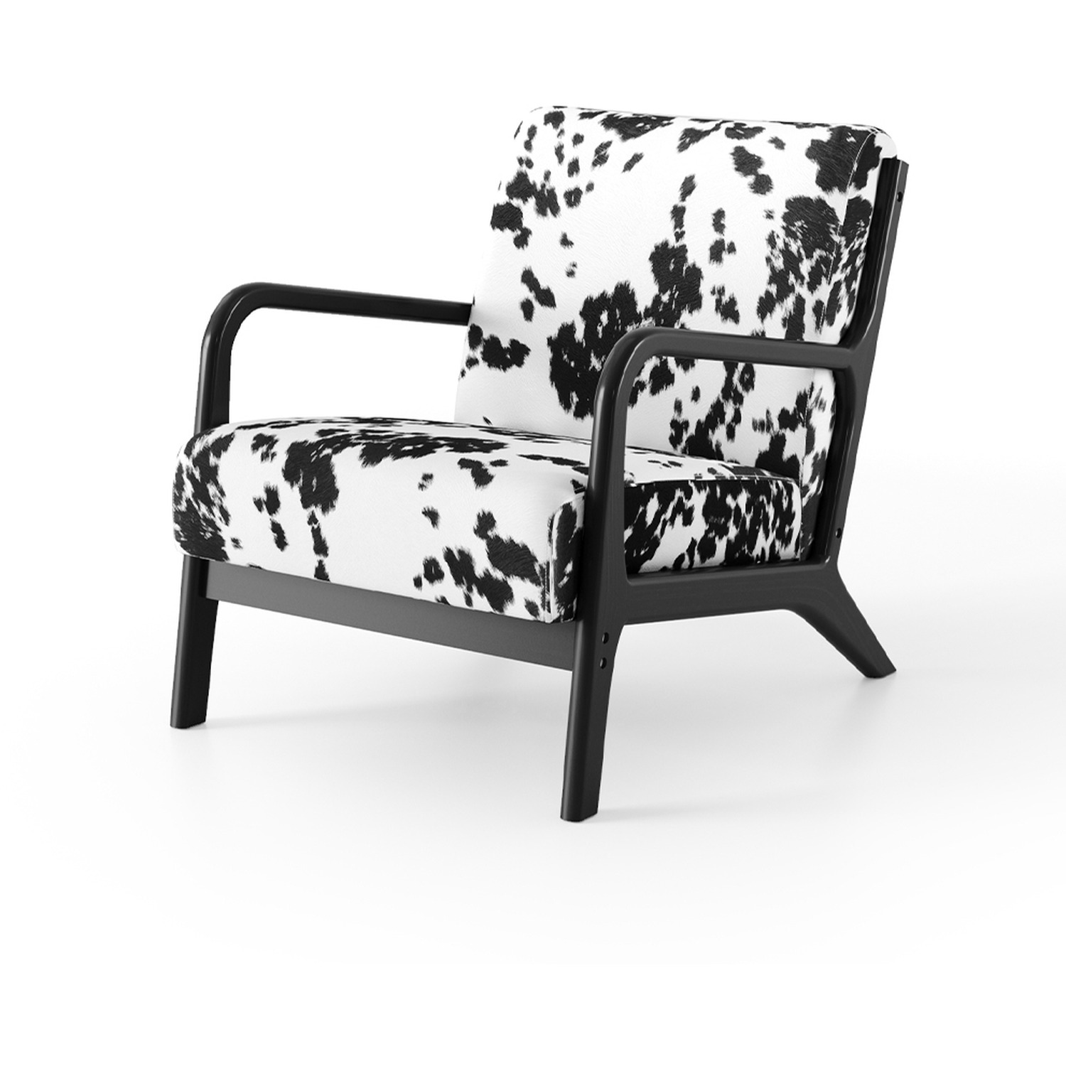 Cow Print Plush Upholstered Armchair