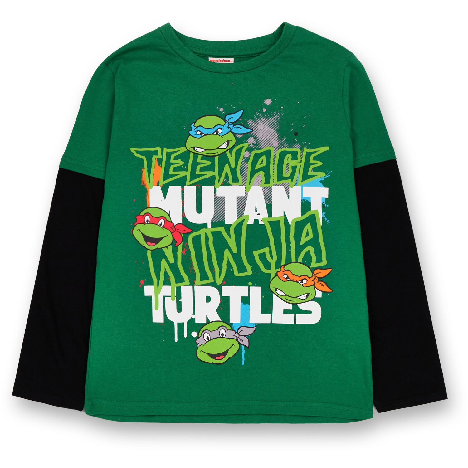 Teenage Mutant Ninja Turtles Stacked Text Kids Long Sleeved T-Shirt