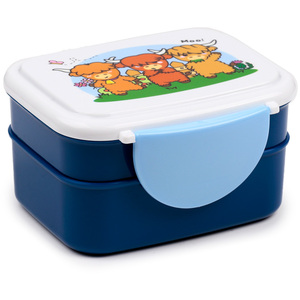 Bento Clip Lock Lunch Box with Cutlery - Adoramals Highland Coo