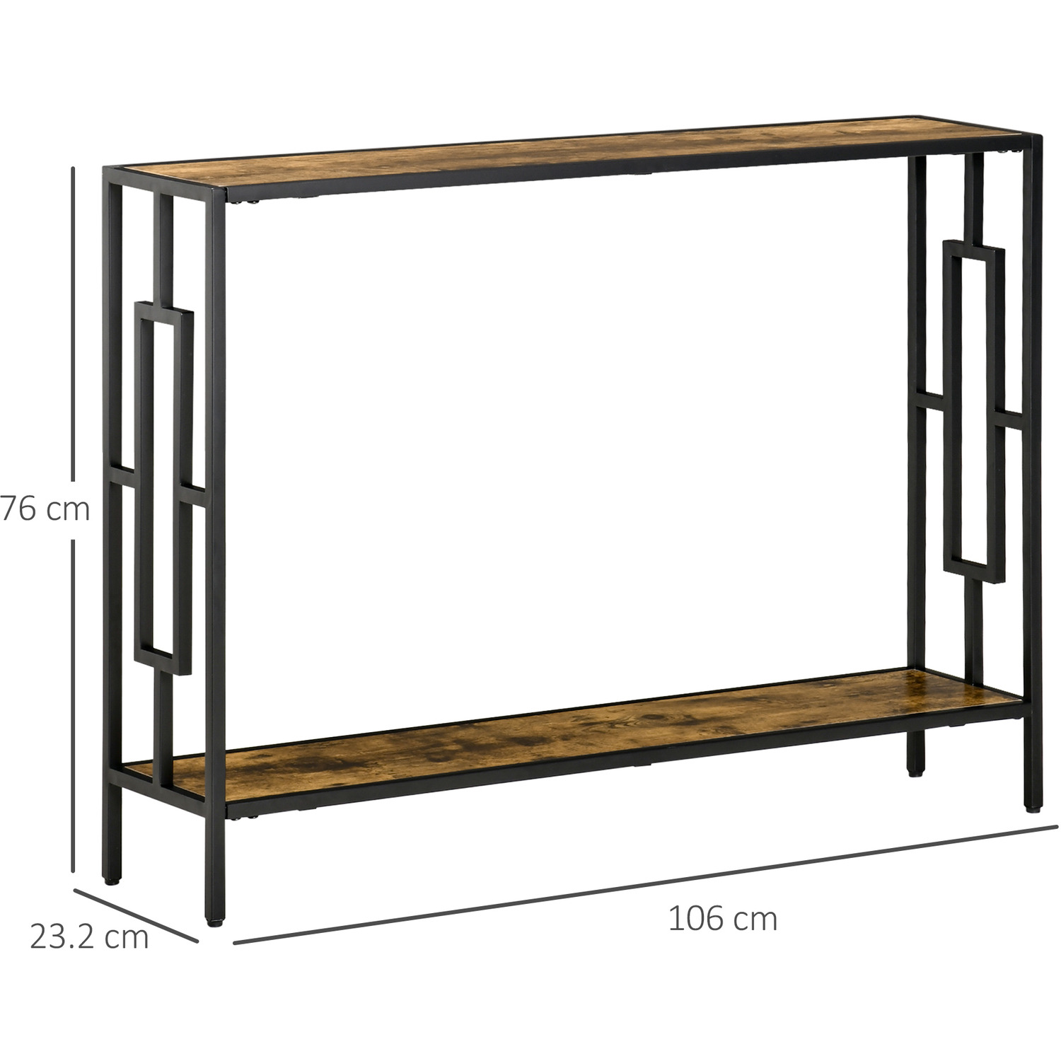 HOMCOM Industrial Console Table with Storage Shelf