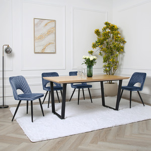 Provence Dining Set - Oak Veneer Dining Table with 4 Chairs