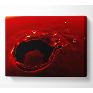 Red Water Splash Canvas Print Wall Art