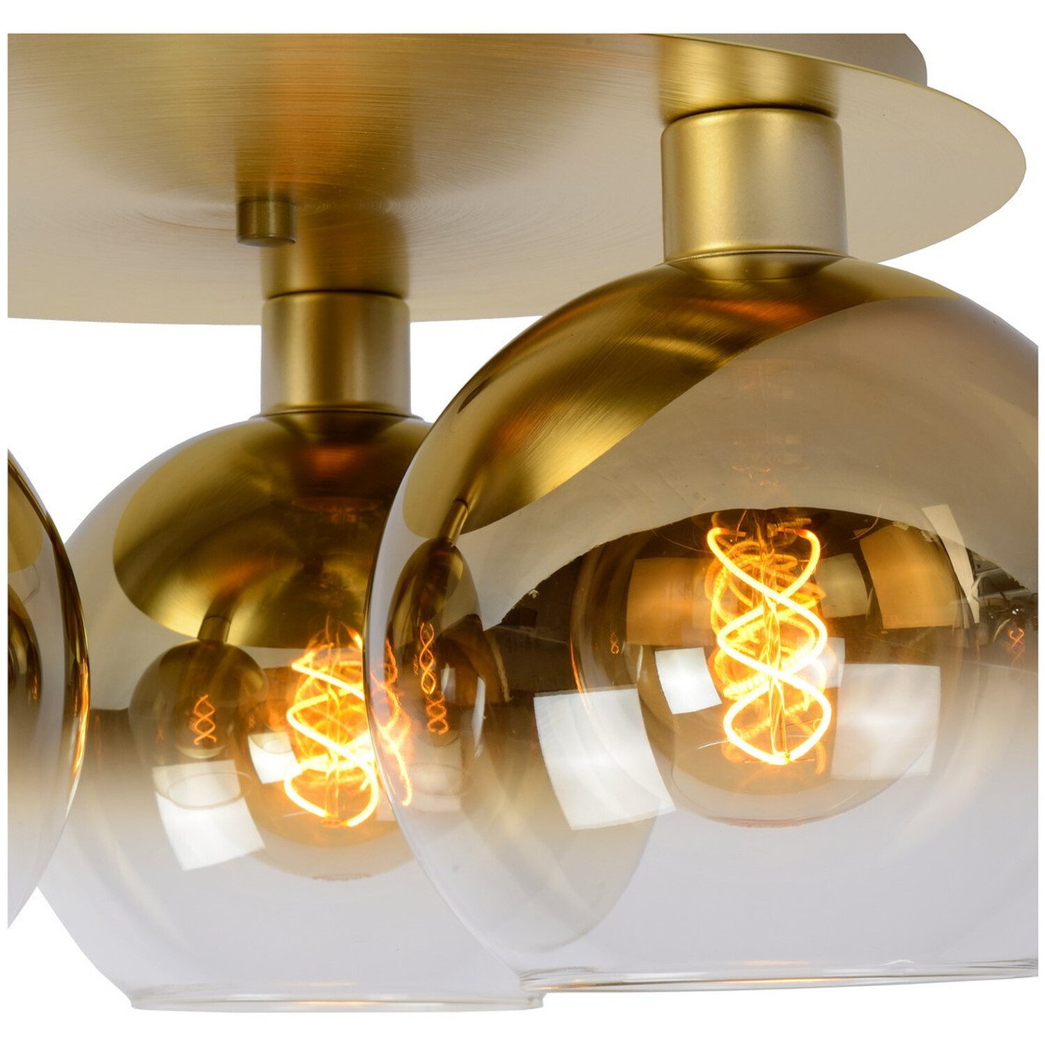 Marius Retro Flush Ceiling Light Matt Gold Brass