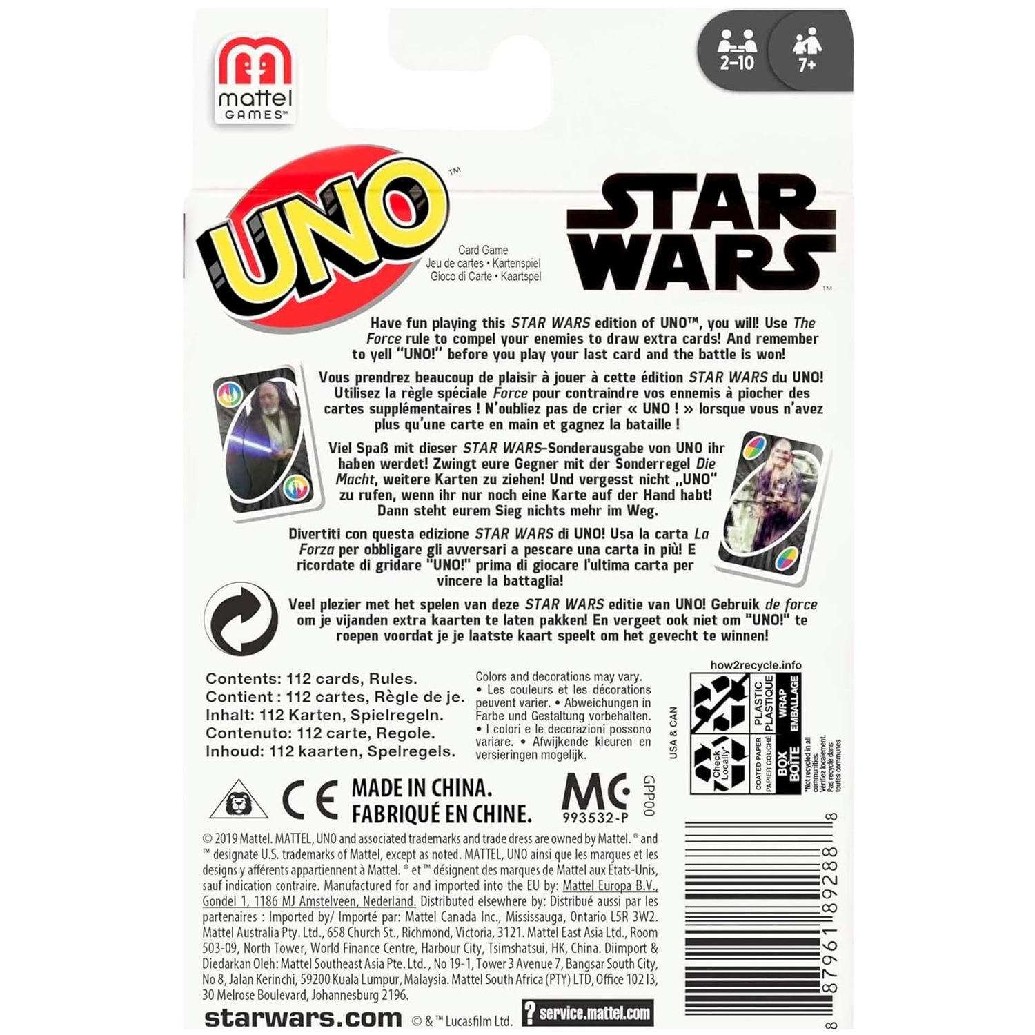 UNO Star Wars Card Game