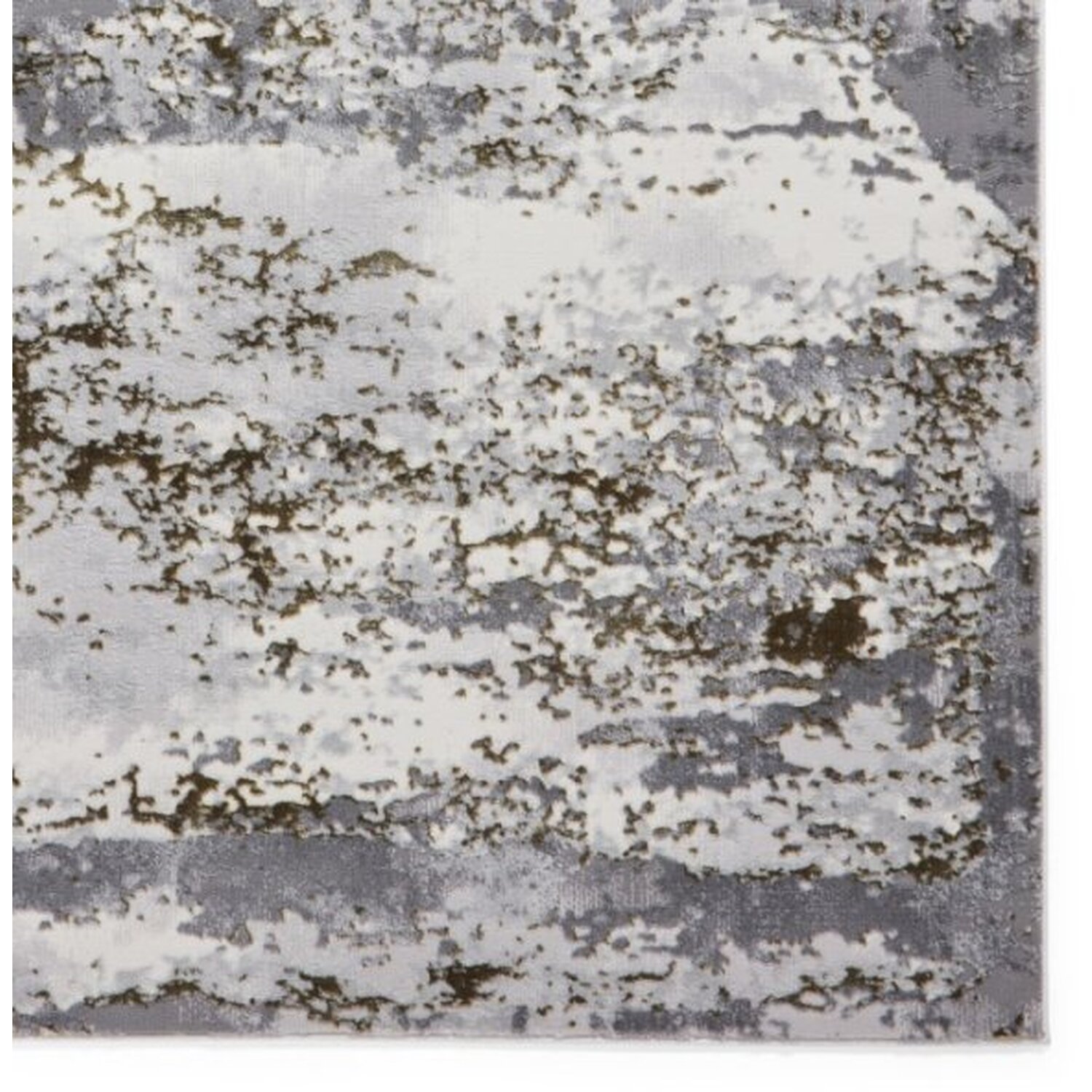 Elegant Gold Metallic Abstract Area Rug