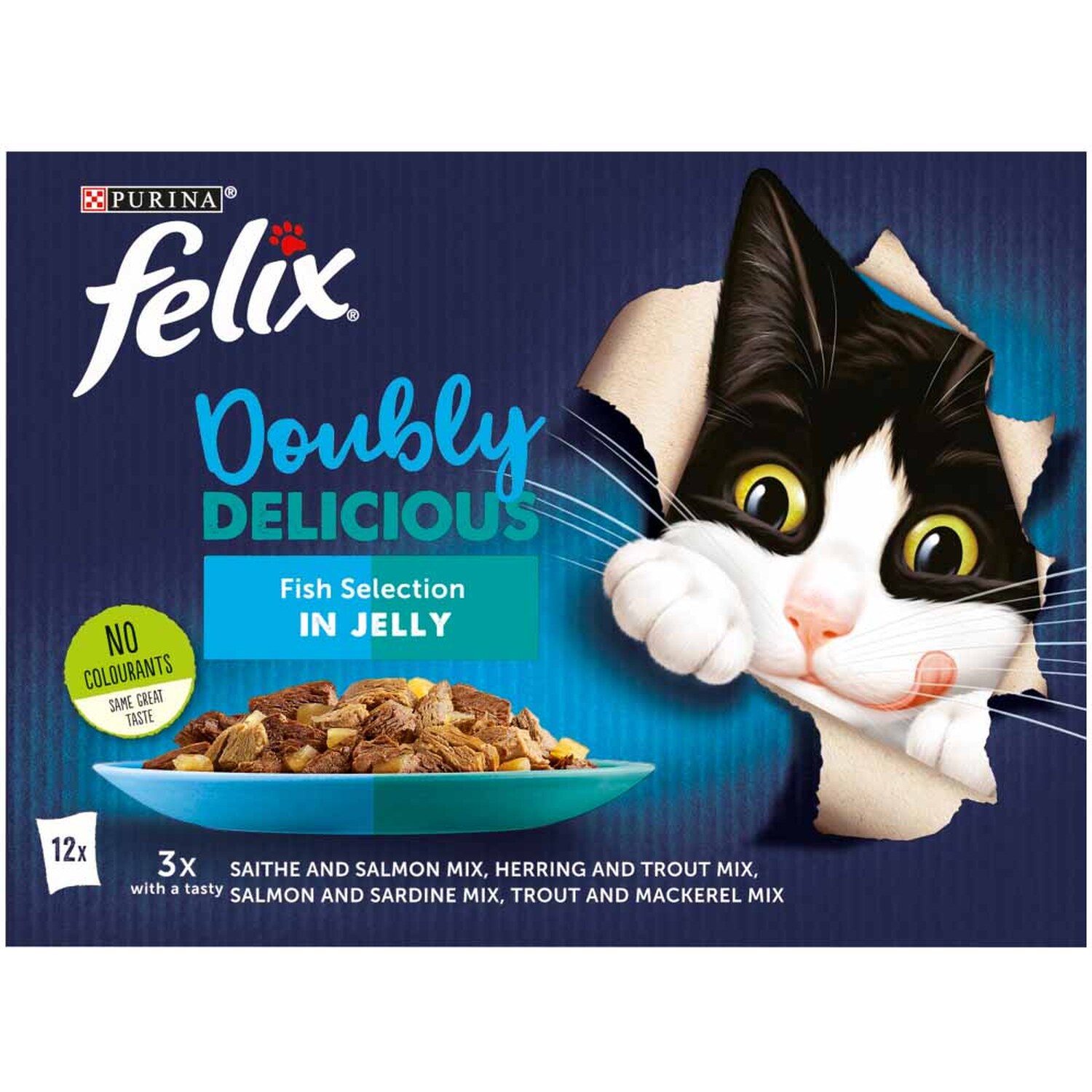Pack of 12 Felix As Good As It Looks Doubly Delicious in Jelly Pouches