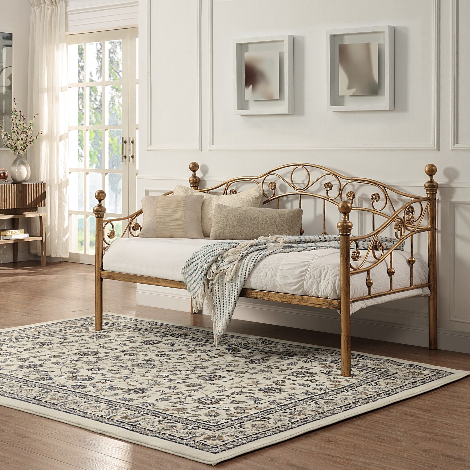 Essendon Vintage Victorian Antique Brass Day Bed Frame