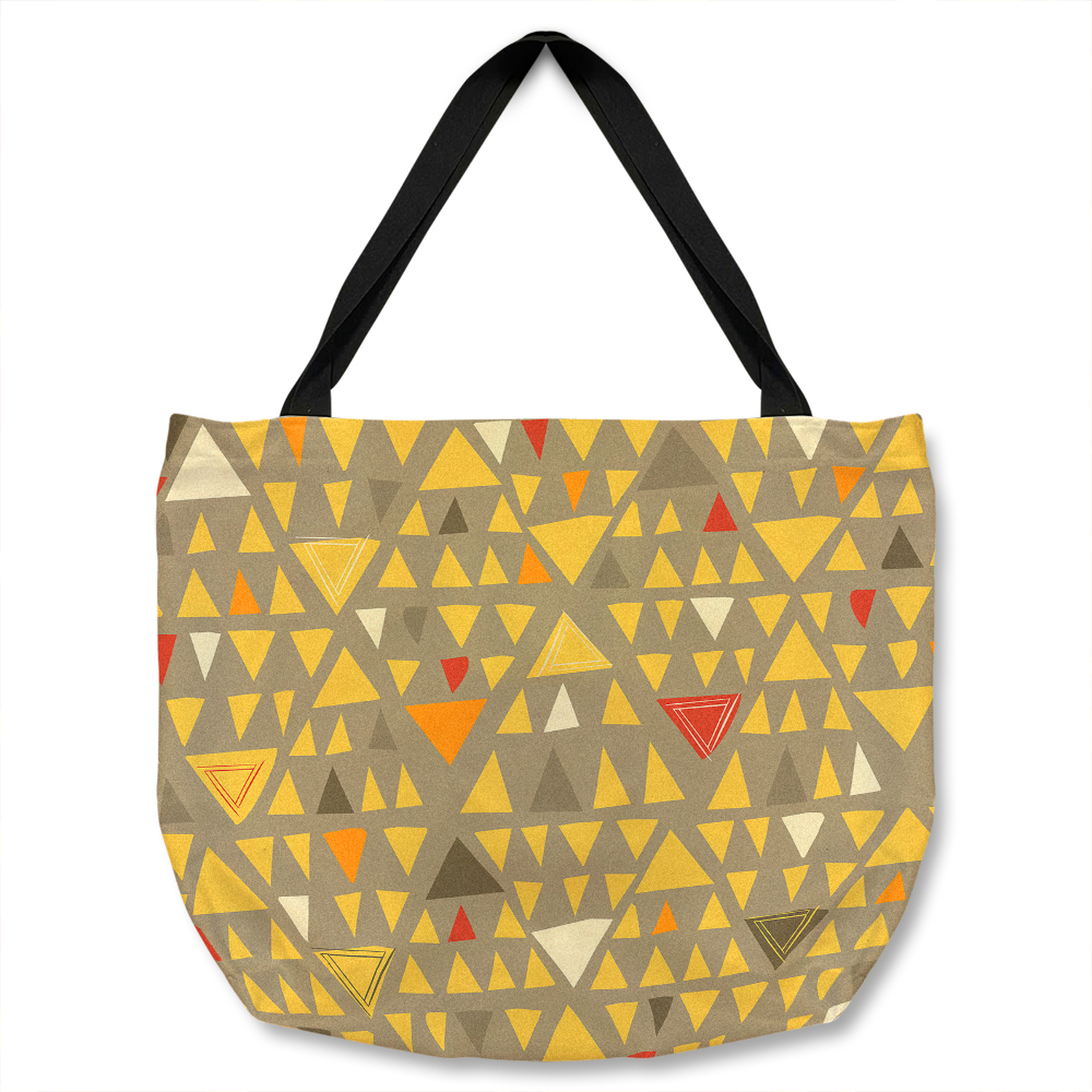 Yellow Geometric Triangles Tote bag