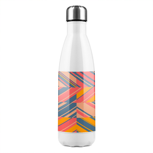 Striped Bright Geometric Pattern Stainless Steel Bottle