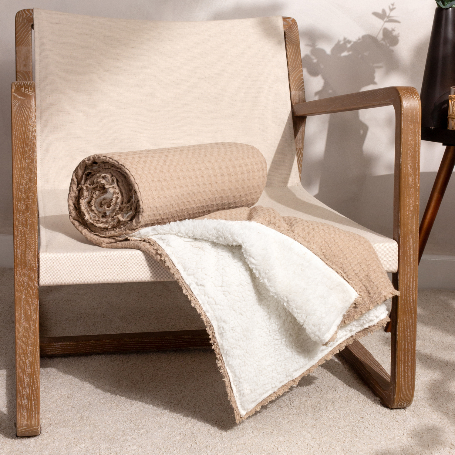 Ronan Sherpa Waffle Fleece Throw