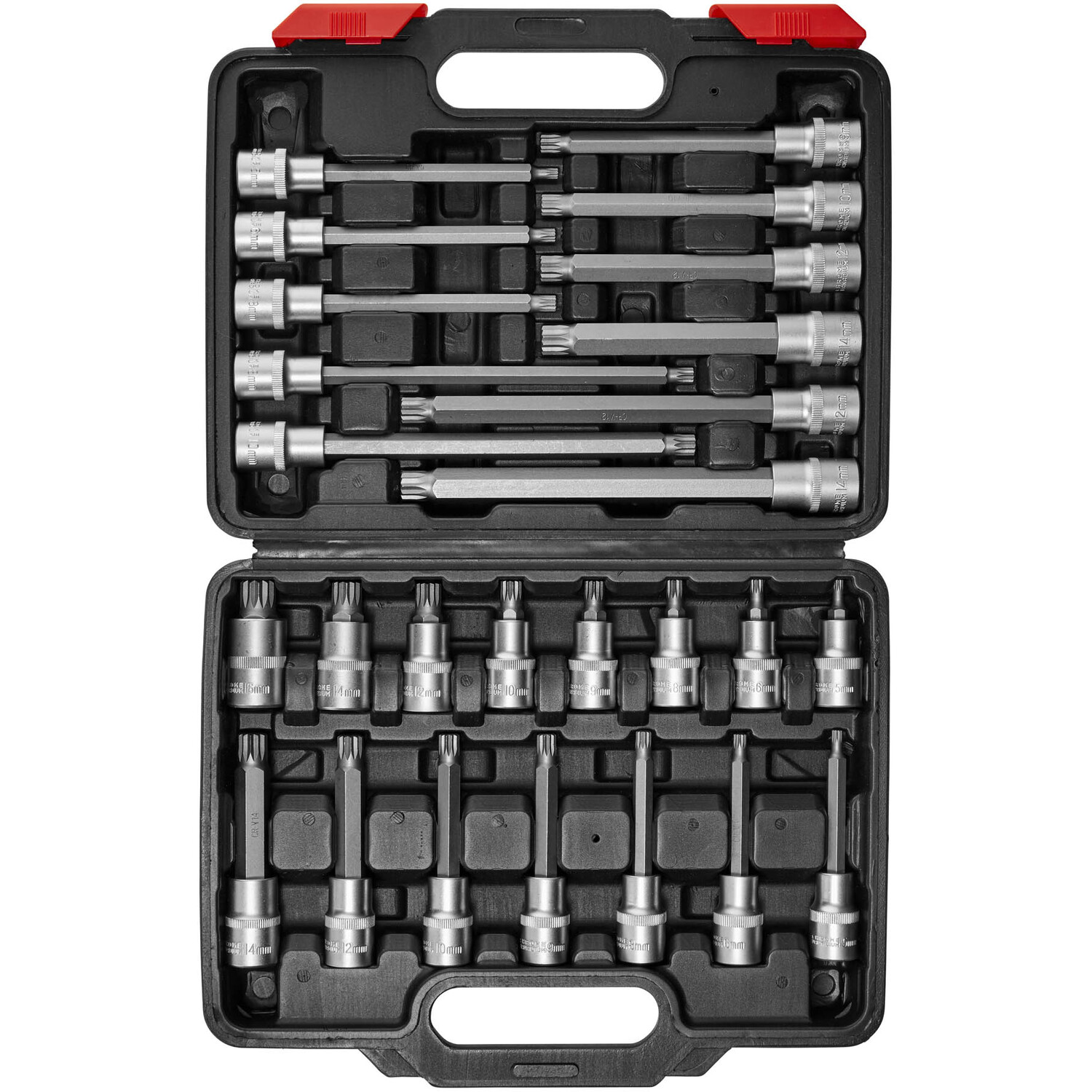 Internal Torx Socket Set - 26-Piece, 12", Short Long, Plastic Case Included