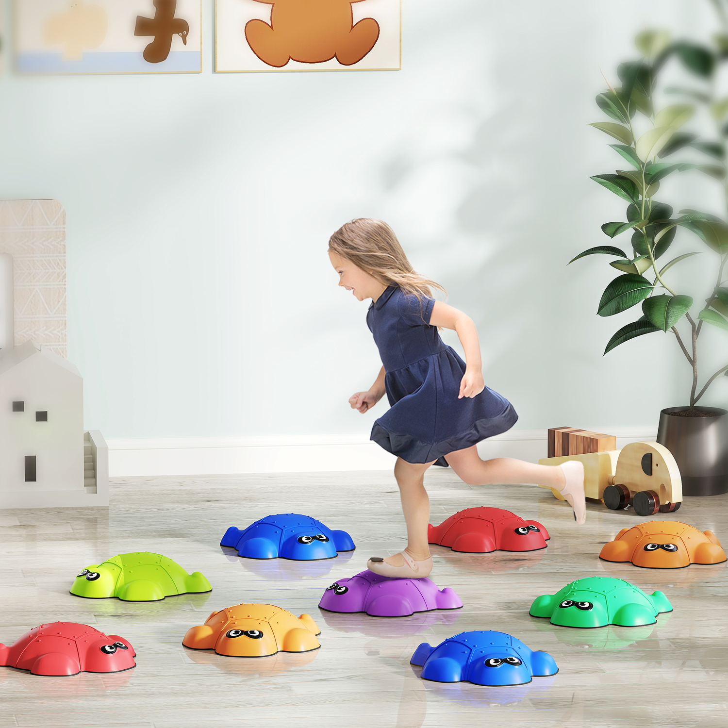 AIYAPLAY Kids Turtle-Shaped Stackable River Stones