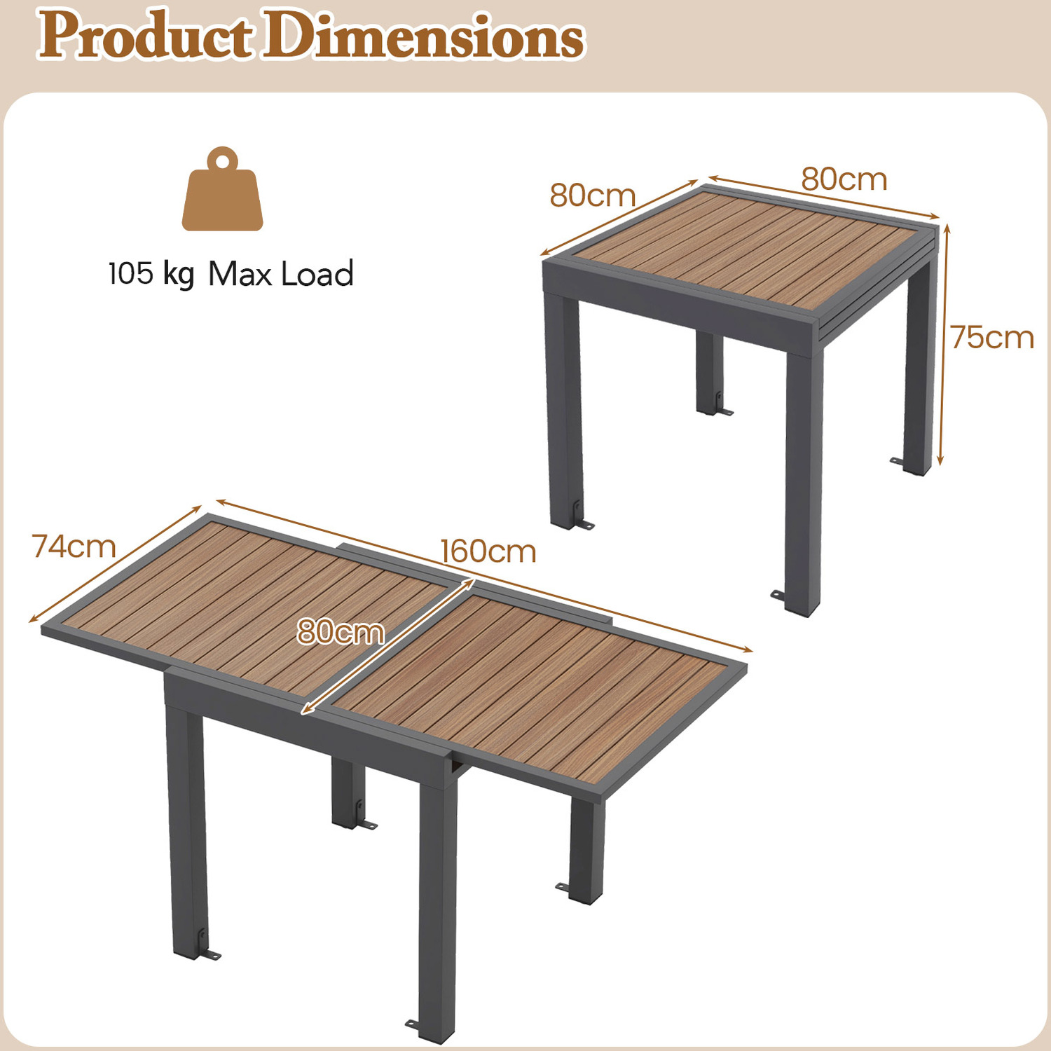 Extendable Patio Dining Table