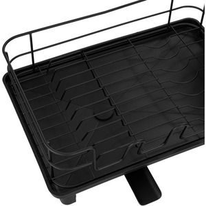 Lifeideas Carbon Steel Dish Drainer with Rotating Telescopic Drainage Pipe