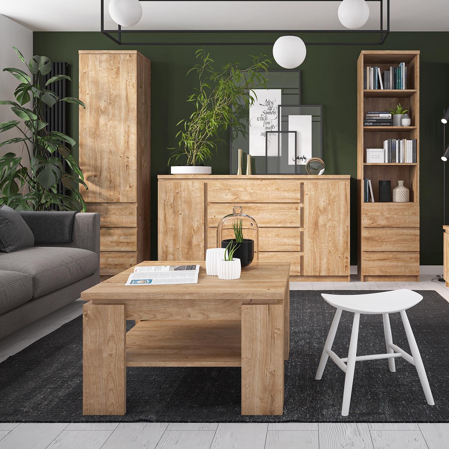 Fribo 1-Door 5-Drawer Cabinet