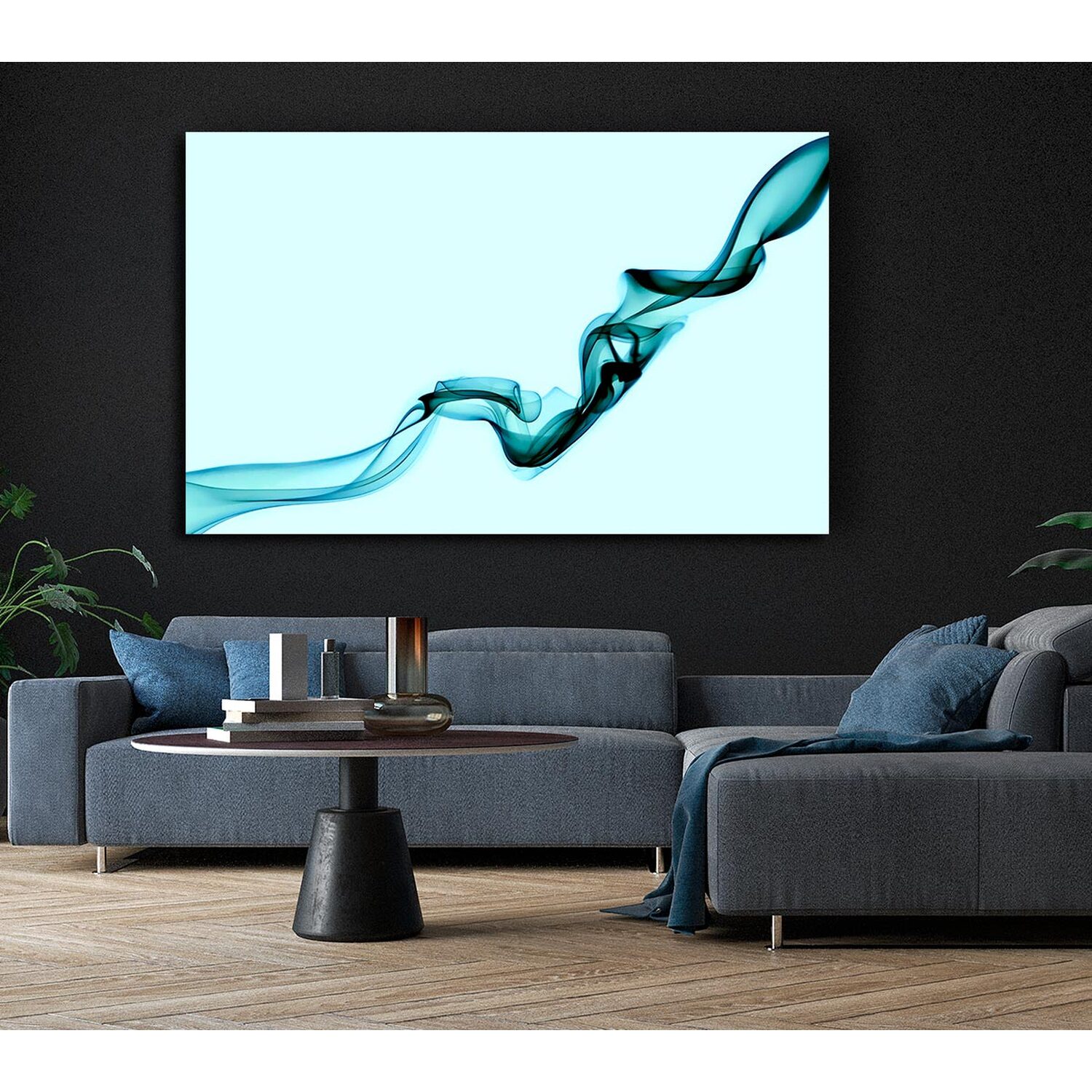 Baby Blue Silk Canvas Print Wall Art