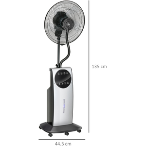 Pedestal Fan with Water Mist Spray 3.1L Water Tank 3 Speeds
