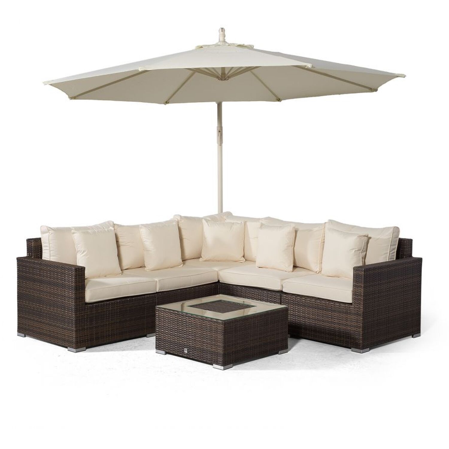 Havana 5 Seat Rattan Corner Sofa Set with Ice Bucket Coffee Table
